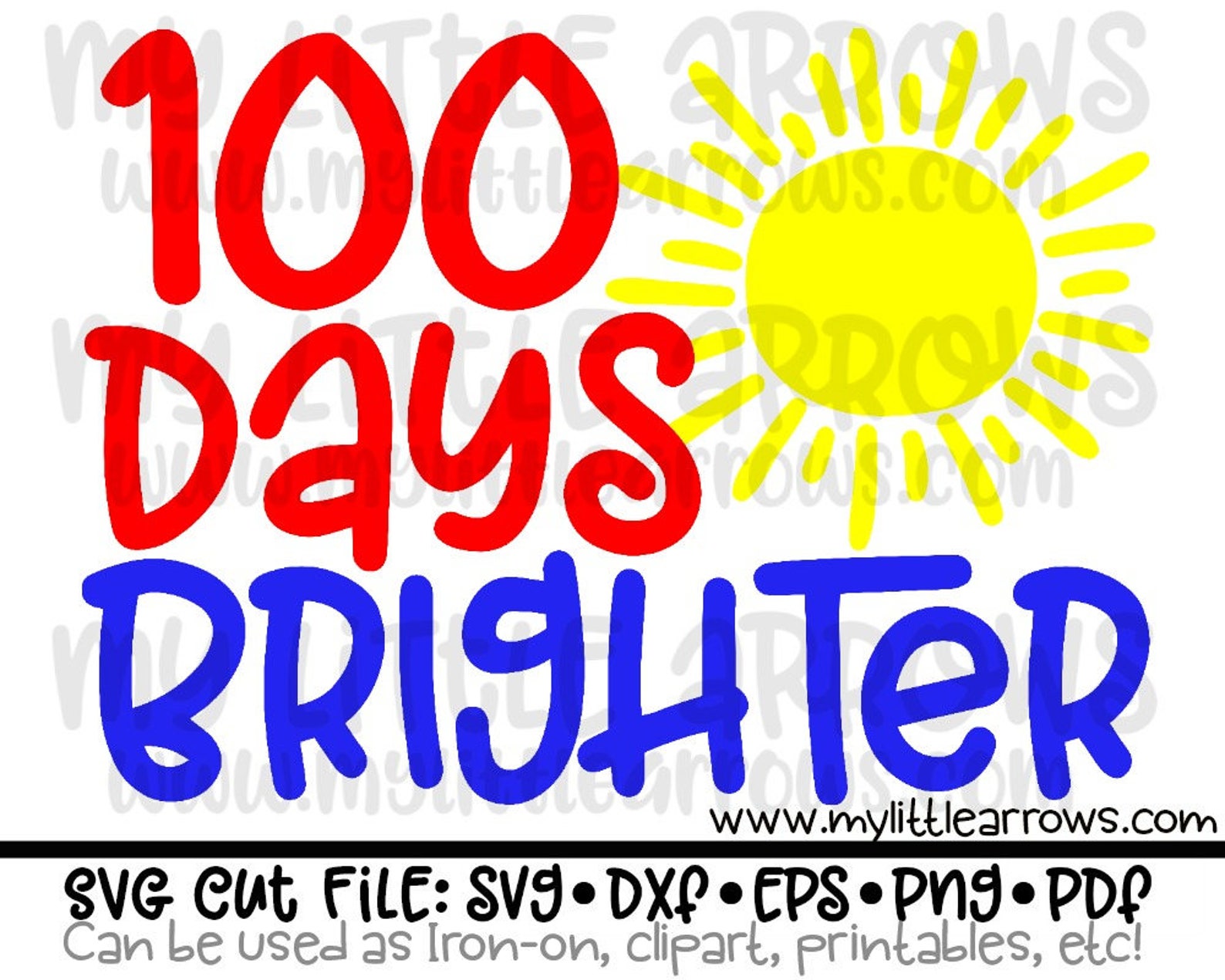 100 Days of School Svg 100 Days of School Iron on 100 Days - Etsy