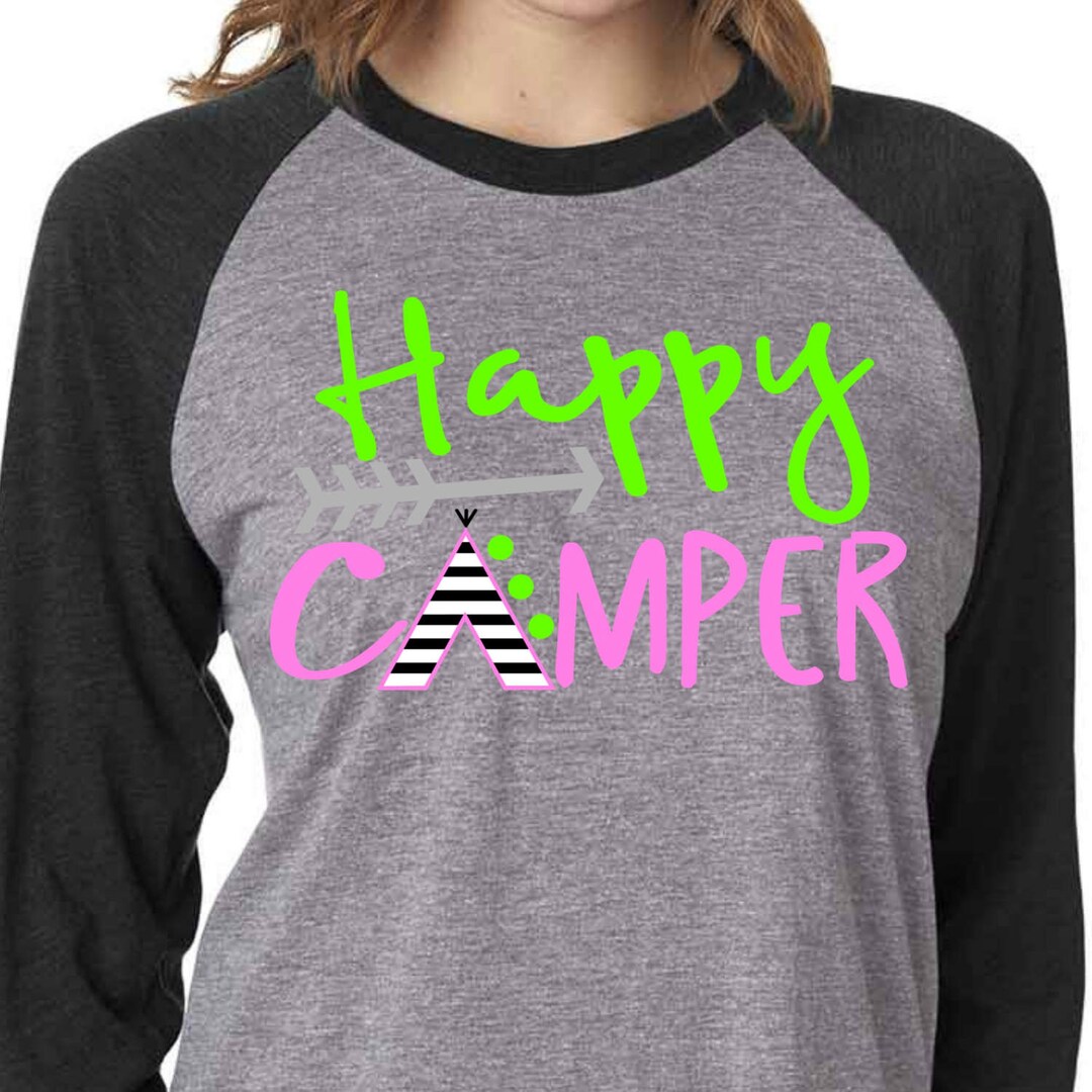 Happy Camper Tee Pee SVG, DXF, EPS, Png Files for Cutting Machines ...