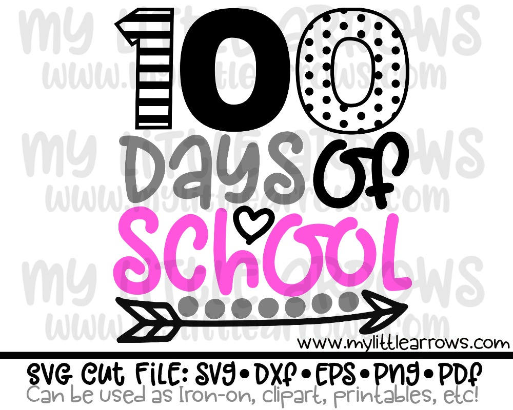 100 days of school svg 100 days of school dxf school svg | Etsy