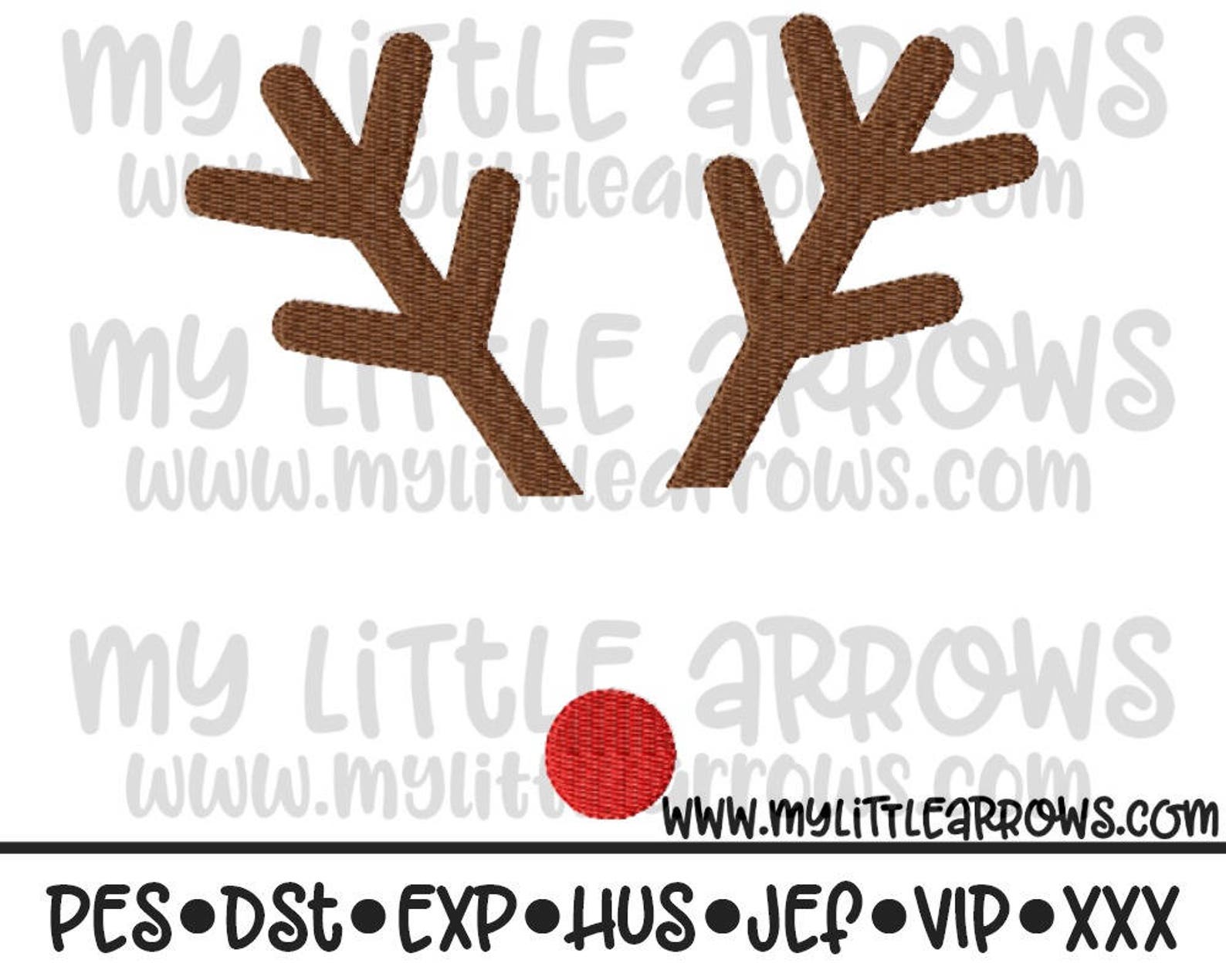 Personalized Sibling Matching Reindeer Embroidery Design 4x4 - Etsy