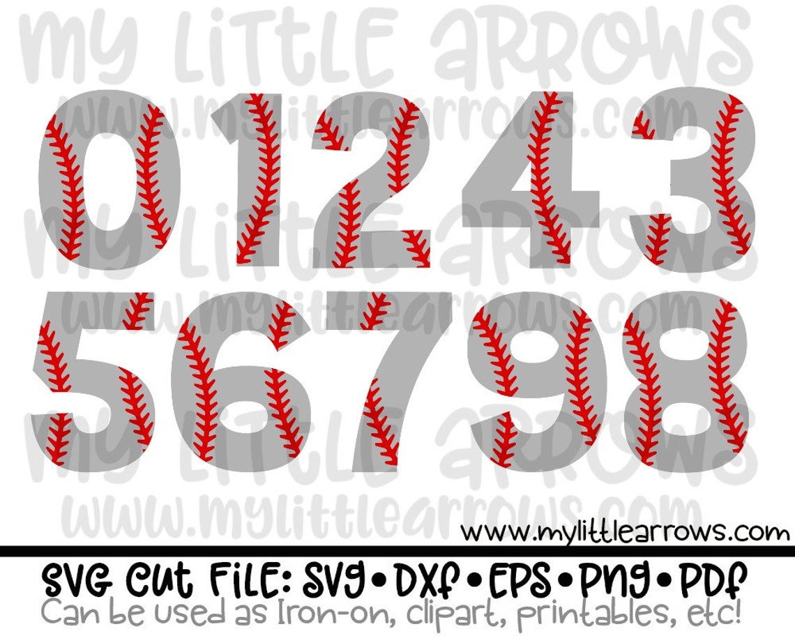 Baseball Numbers Svg Dxf Eps Png Pdf Diy Baseball - Etsy