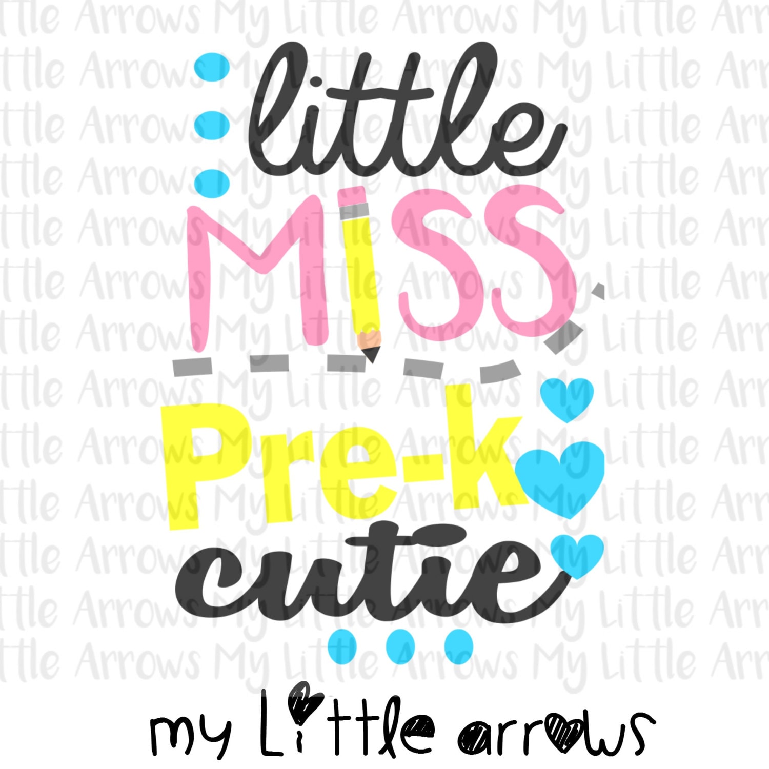 Art & Collectibles Pre-k Preschool Little Miss Pre K Cutie SVG First ...