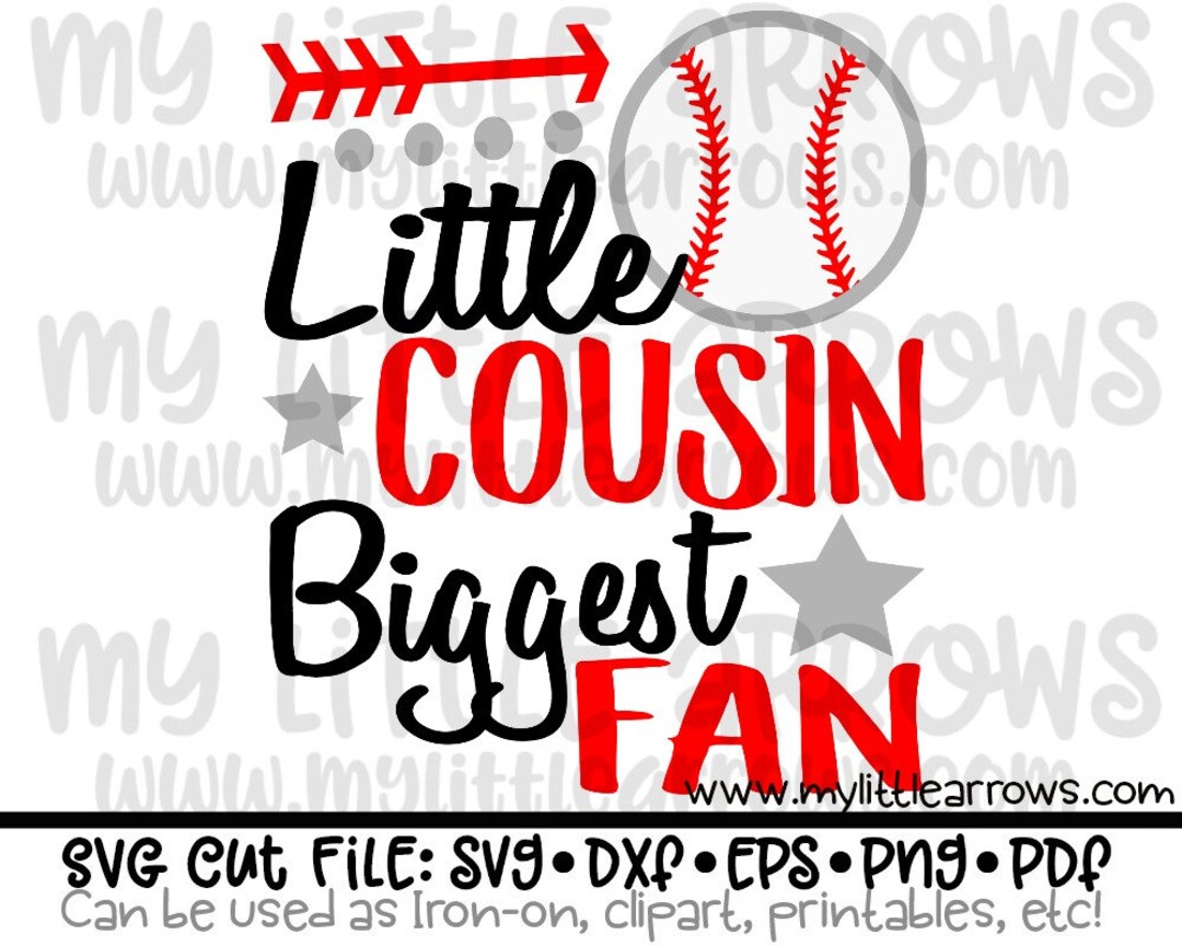 Little Cousin Biggest Fan Svg - Baseball Little Cousin Svg - Baseball ...
