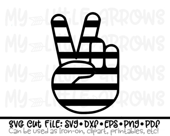 Striped Peace Sign SVG DXF EPS Png Files for Cutting - Etsy