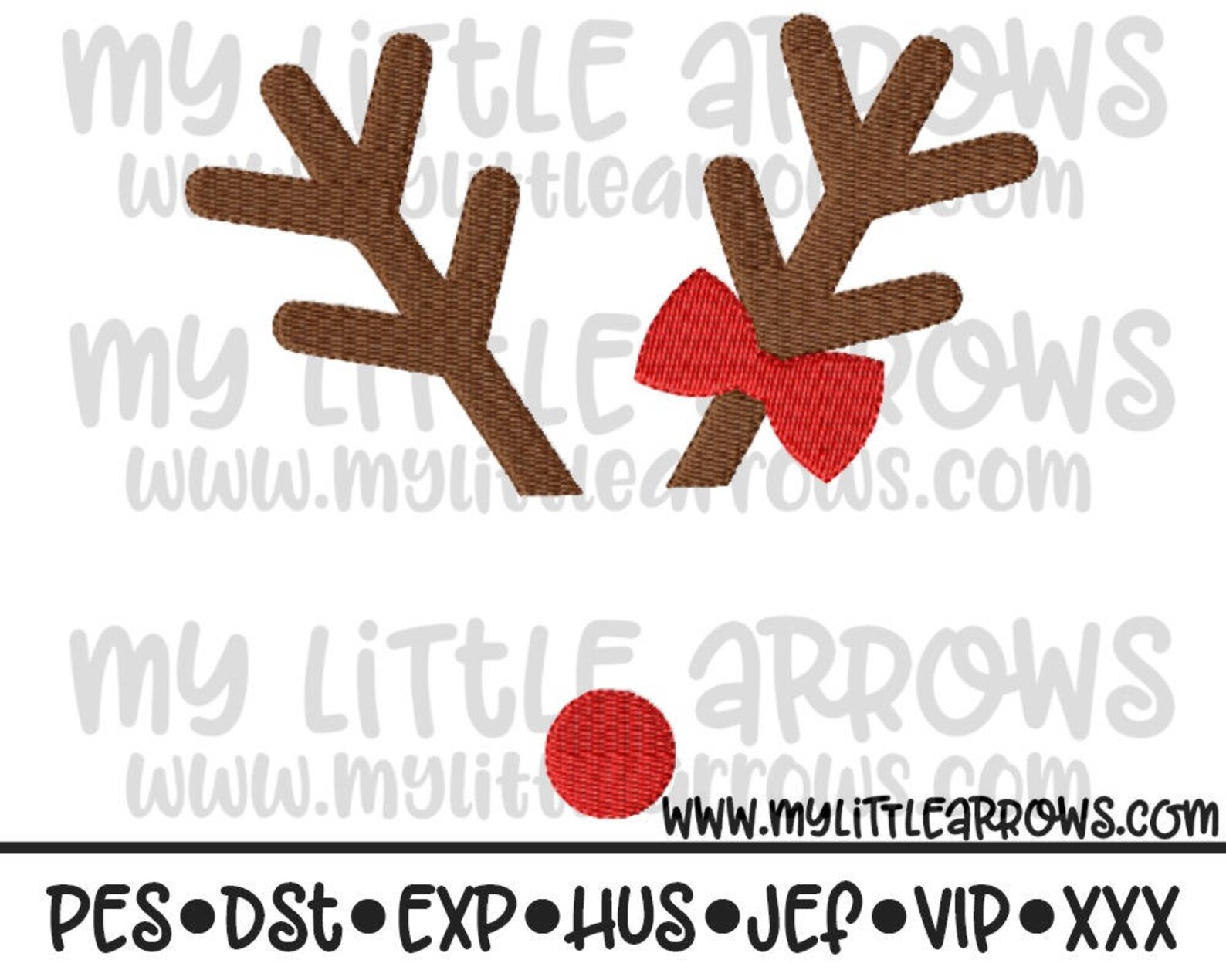 Personalized Sibling Matching Reindeer Embroidery Design 4x4 - Etsy
