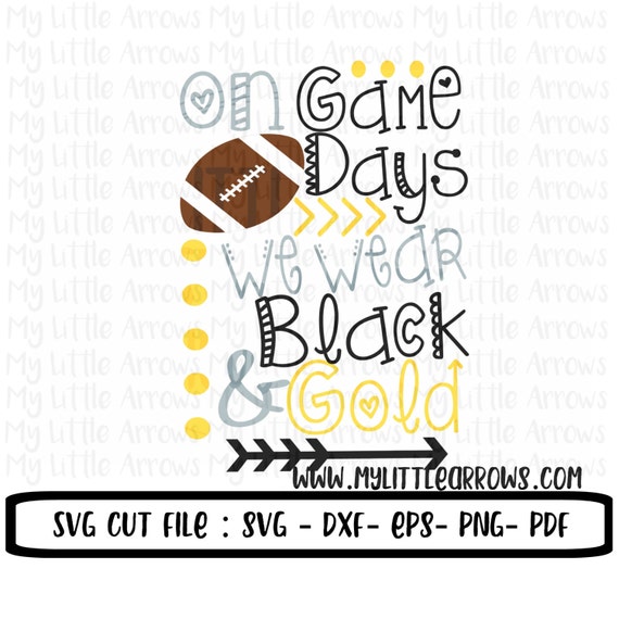 Football svg black and gold football SVGDXF EPS png Files | Etsy