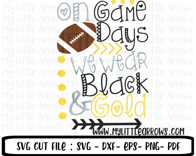 Football Svg Black and Gold Football SVG,DXF, EPS, Png Files for ...