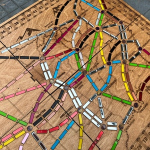 Personalized Wood & Acrylic Ticket to Ride Inspired GAME Board Ticket ...