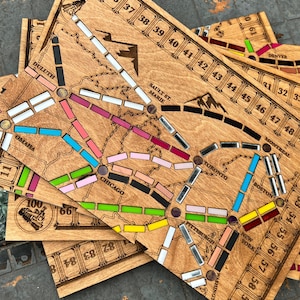 Personalized Wood & Acrylic Ticket to Ride Inspired GAME Board Ticket ...