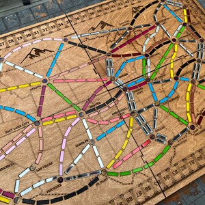 Personalized Wood & Acrylic Ticket to Ride Inspired GAME Board Ticket ...