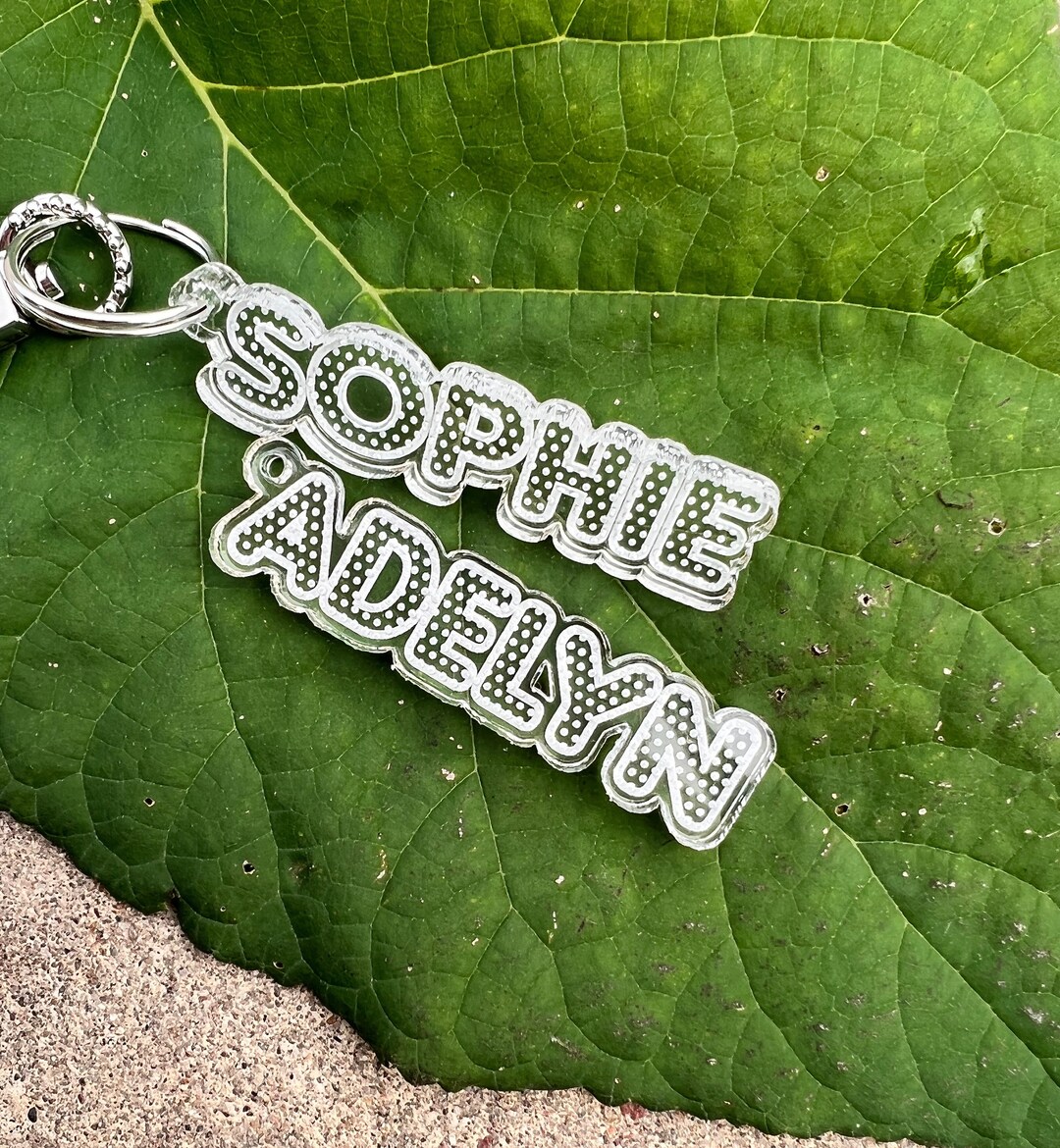 Polka Dots Surprise,clear Acrylic Personalized Name Keychain ...