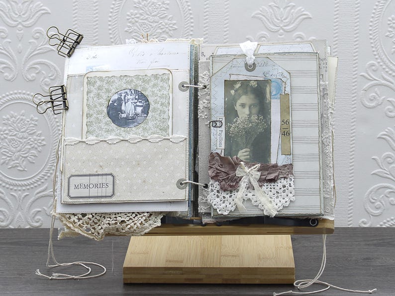 Botanical Junk Journal, Vintage Style A4 Writing Journal With Lace - Etsy