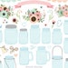 Pink and Mint Mason Jar Wedding Clipart. Scrapbook Clip Art - Etsy