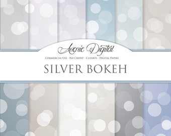 Blue bokeh Digital Paper. Scrapbooking Backgrounds sparkle | Etsy