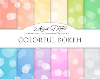 Blue bokeh Digital Paper. Scrapbooking Backgrounds sparkle | Etsy