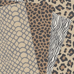 Vector Animal Prints Digital Paper Backgrounds, Wild Animal Skin ...
