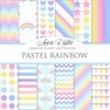 Pastel Rainbows Clipart Scrapbook Printables, Vector Rainbow and Cloud ...