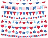 Pastel Rainbow Bunting Banner Clipart. Scrapbook printable, Vector ...