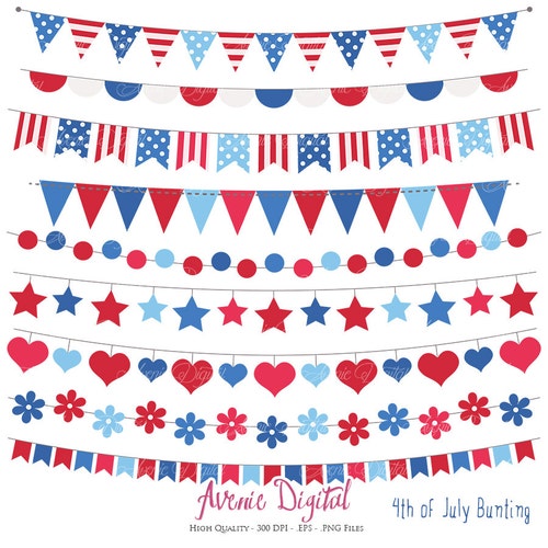 4th of July Clipart Patriotic Clip Art USA Clipart Stars - Etsy