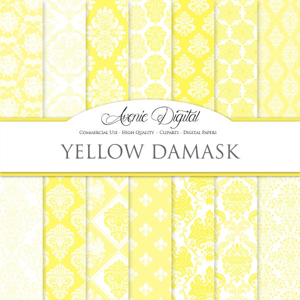 Damask Digital Papers - Etsy
