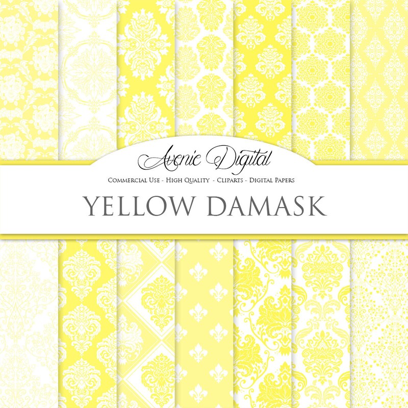 Damask Digital Papers - Etsy