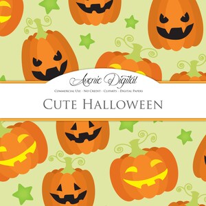 Cute Halloween Digital Paper. Scrapbook Backgrounds, Green, Purple and ...