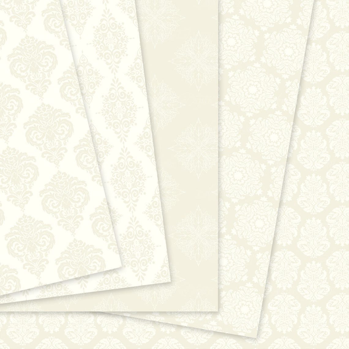 28 Ivory Damask Digital Paper. Cream Scrapbooking Backgrounds. | Etsy
