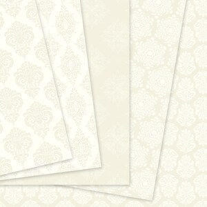 28 Ivory Damask Digital Paper. Cream Scrapbooking Backgrounds. off ...