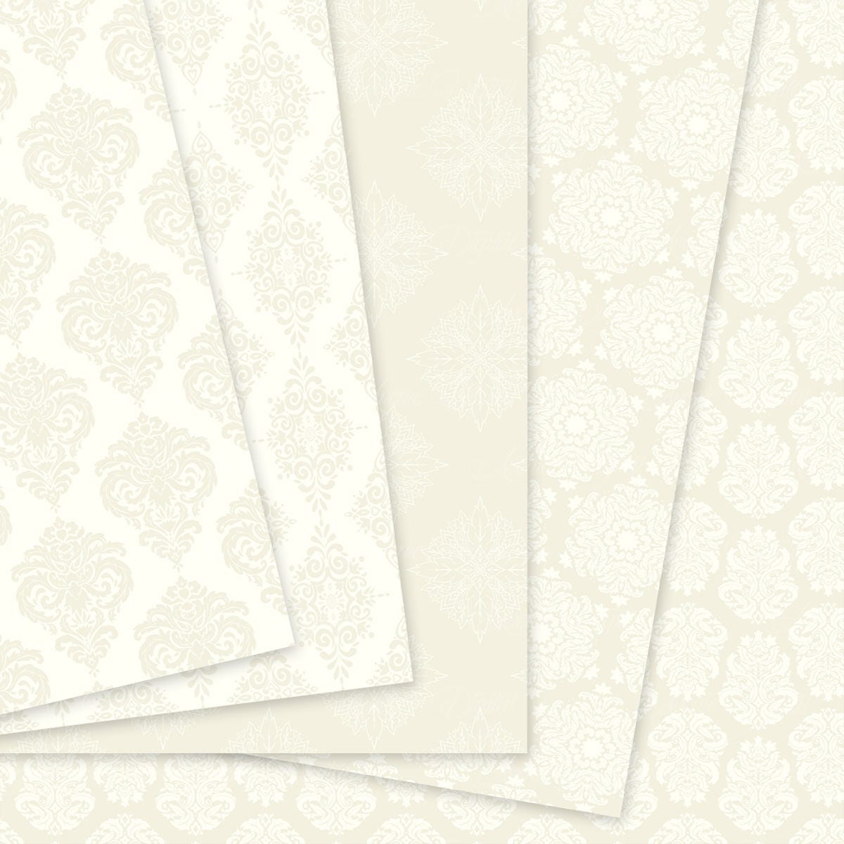 28 Ivory Damask Digital Paper. Cream Scrapbooking Backgrounds. | Etsy