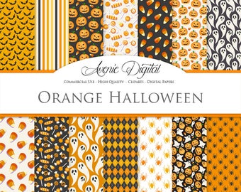 Cute Halloween Digital Paper. Scrapbook Backgrounds green