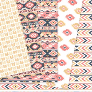 Classic Aztec Digital Paper. Scrapbook Backgrounds. Aztec Patterns ...