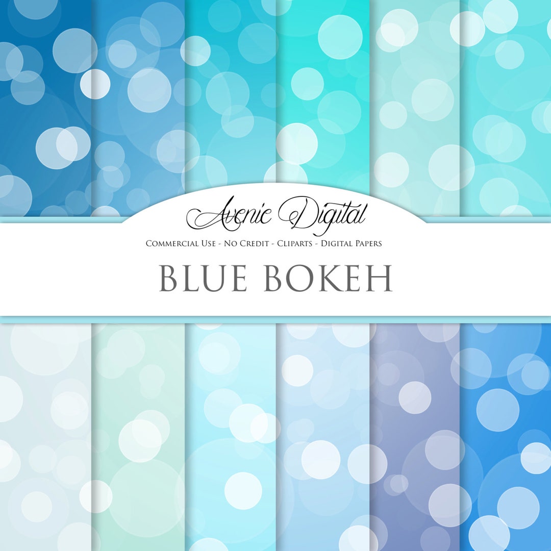 Blue Bokeh Digital Paper. Scrapbooking Backgrounds, Sparkle Patterns ...
