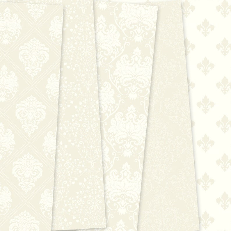 28 Ivory Damask Digital Paper. Cream Scrapbooking Backgrounds. | Etsy