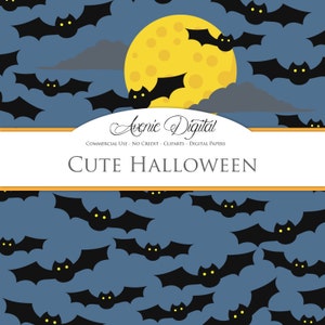 Cute Halloween Digital Paper. Scrapbook Backgrounds, Green, Purple and ...