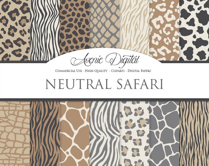 Vector Animal Prints Digital Paper Backgrounds Wild Animal - Etsy