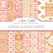 Coral and Gold Aztec Digital Paper. Scrapbook Backgrounds. - Etsy