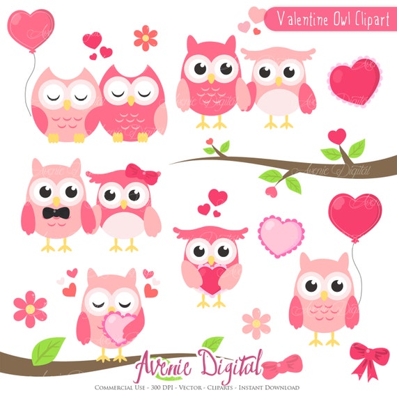 Owl Valentines Day Clipart
