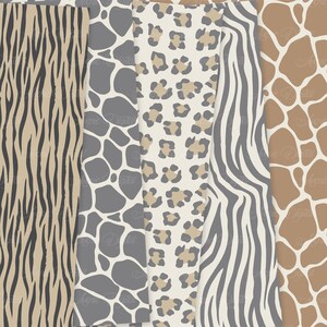 Vector Animal Prints Digital Paper Backgrounds, Wild Animal Skin ...