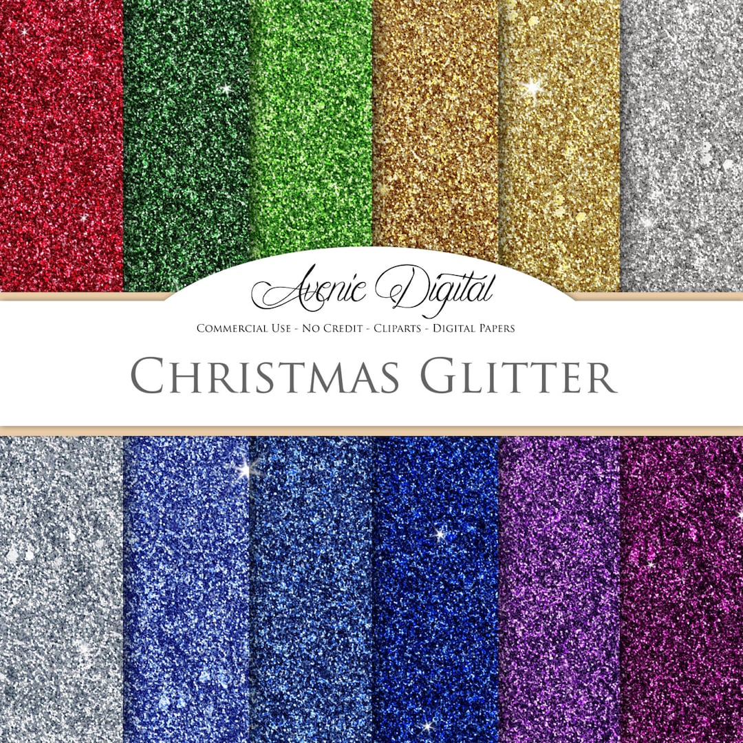 Christmas Glitter Digital Paper. Scrapbook Backgrounds, Sparkle ...
