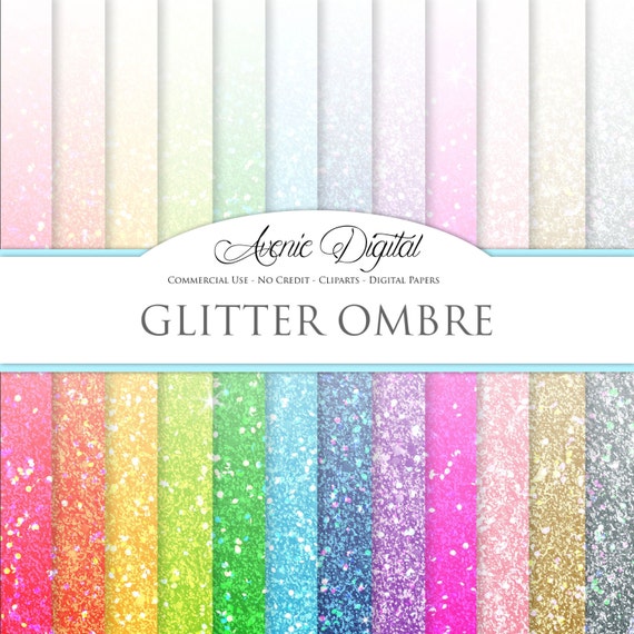 Glitter Ombre Digital Paper. Scrapbooking Backgrounds, gradient ...
