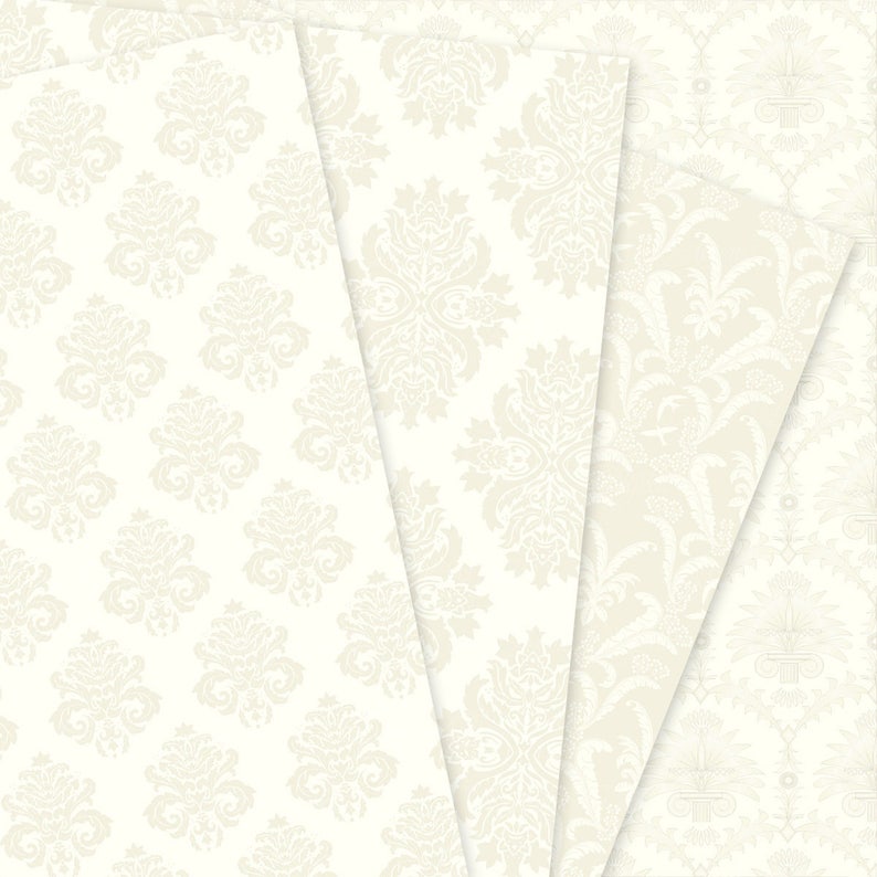 28 Ivory Damask Digital Paper. Cream Scrapbooking Backgrounds. | Etsy