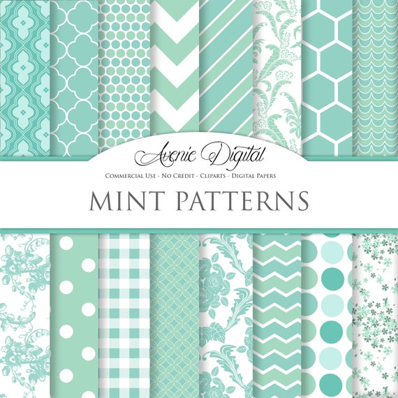 Mint Green Digital Paper. Scrapbook Backgrounds, Mint light green ...