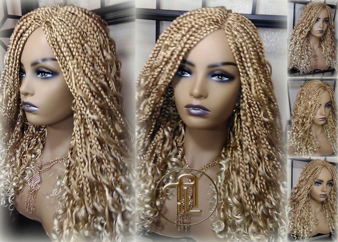 14 in Box Braid Boho Short Curly Wig Blonde 27 613 Mix Ombre - Etsy