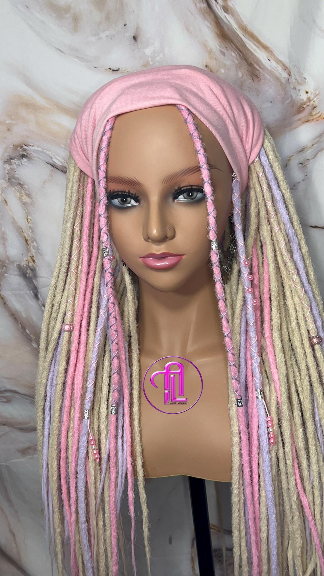 Dreadlock Headband Wig – Unicorn Festival Fairy Wig – Blonde Pink ...