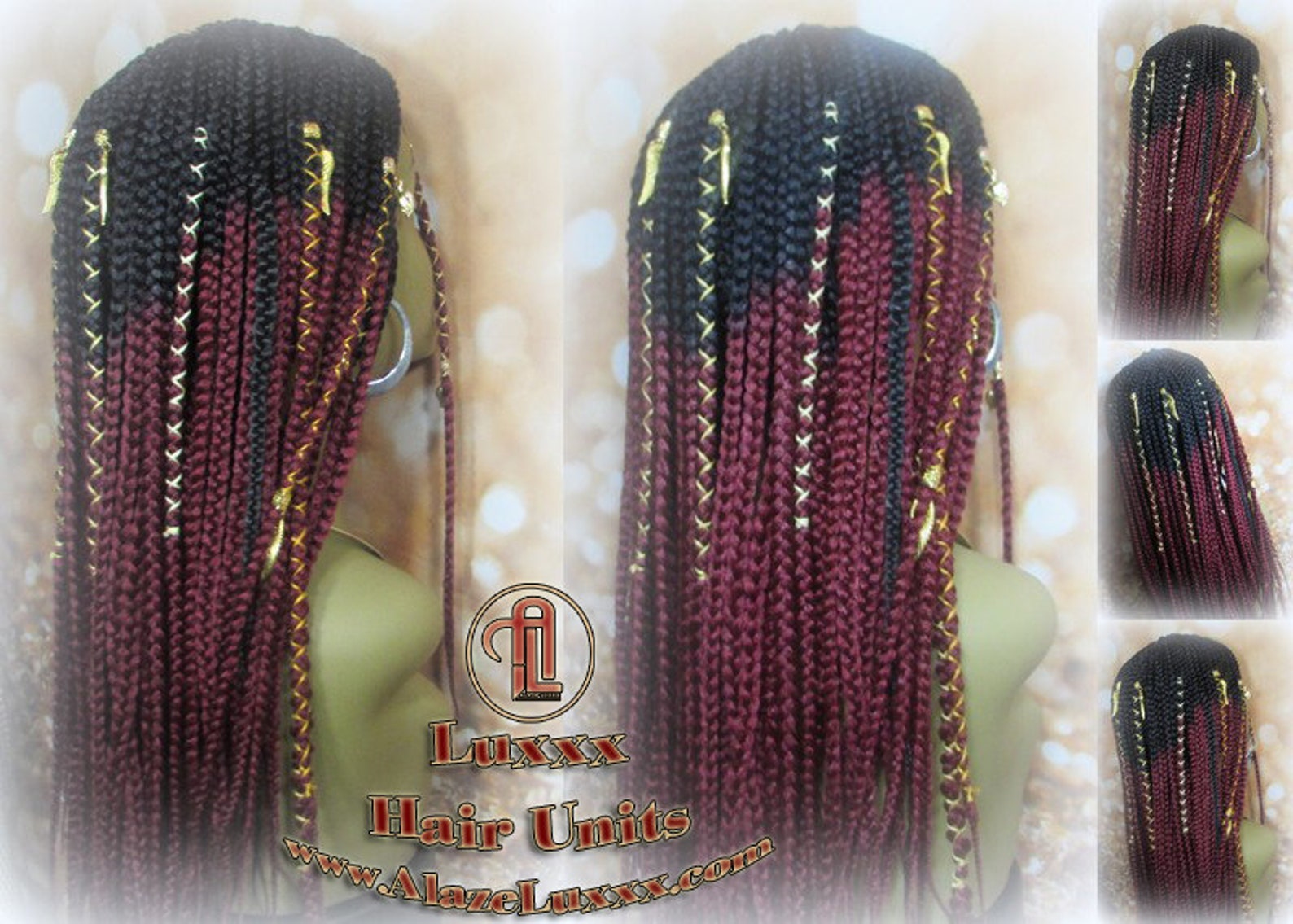 Red Ombre Lemonade Fulani Cornrow Braid Wig French Braids Feed - Etsy