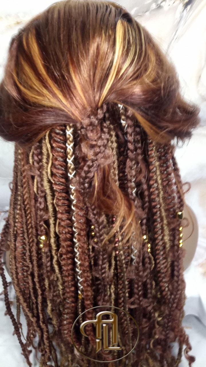 Human Hair Lace Frontal Dread Braid Twist Boho Synthetic Side Part ...