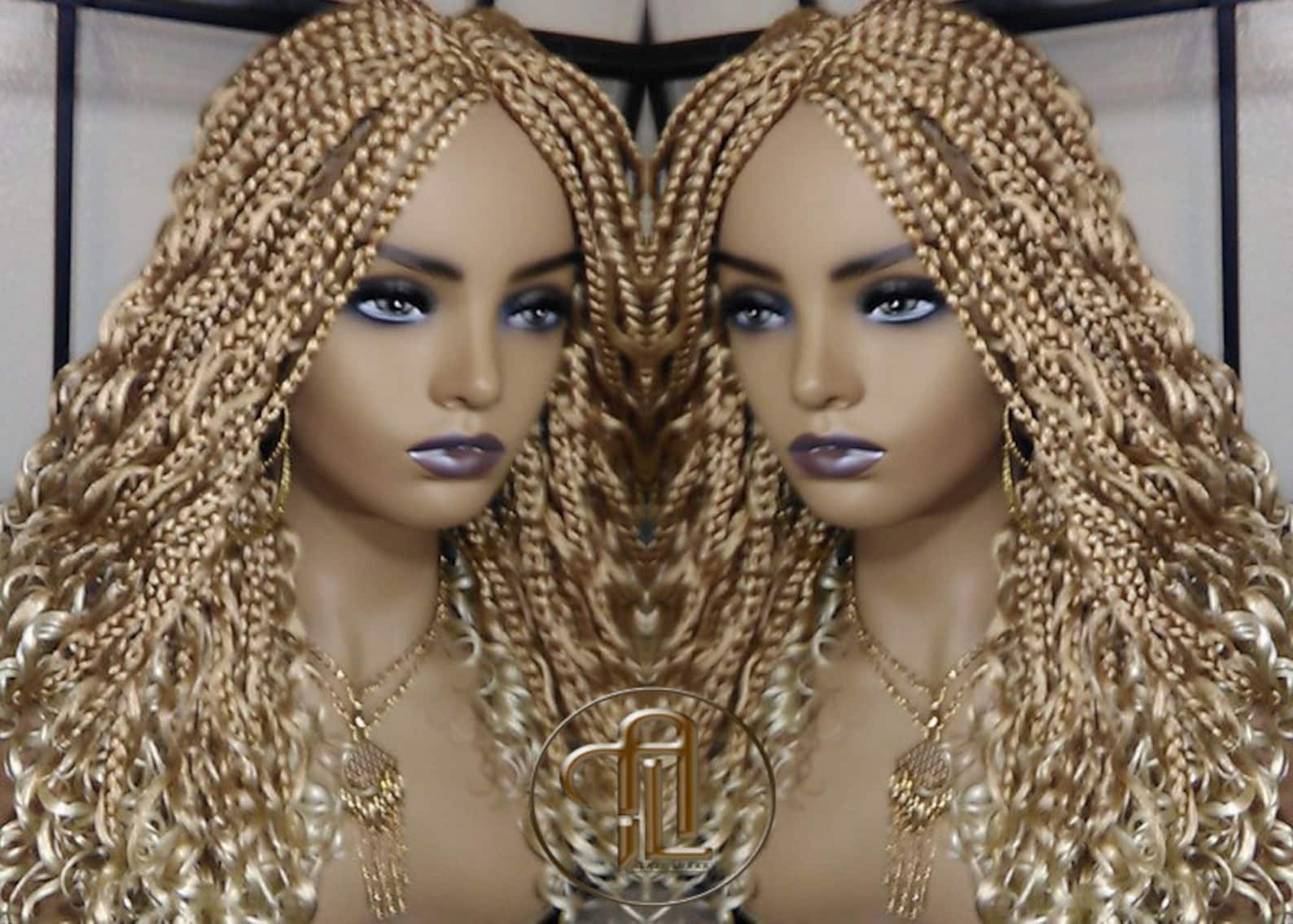 14 in Box Braid Boho Short Curly Wig Blonde 27 613 Mix Ombre - Etsy