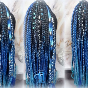 Blue Rave Ponytail Anime Cosplay, Birthday Party, Galaxy, Cosmic, Cyber ...