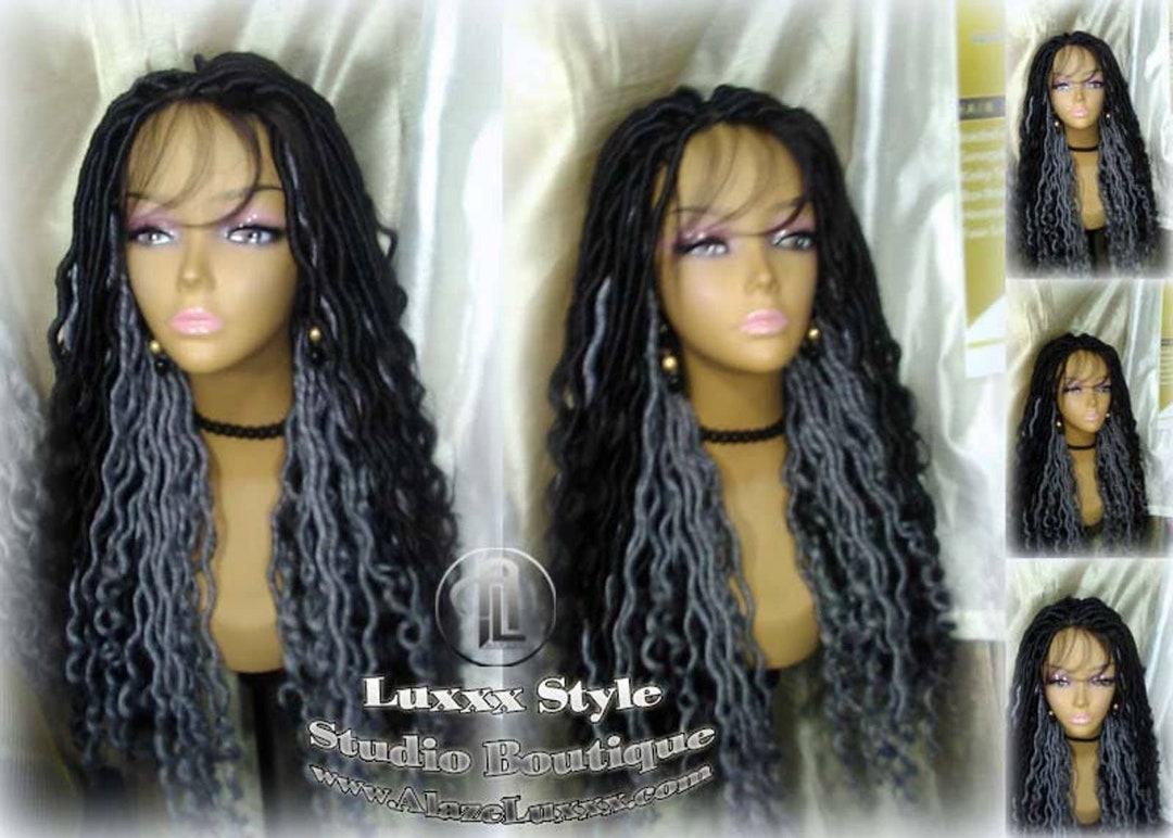 Faux Locs Synthetic Goddess LONG Lace Salt N Pepper Closure W Baby ...