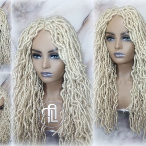 Nu Locs Distressed Soft Locs Platinum Blonde Braided Wig Gypsy Bohemian ...
